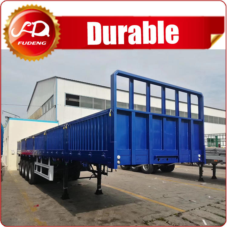 4 Axles Bulk Cargo Drop Side Trailer - Buy side wall trailer truck ...