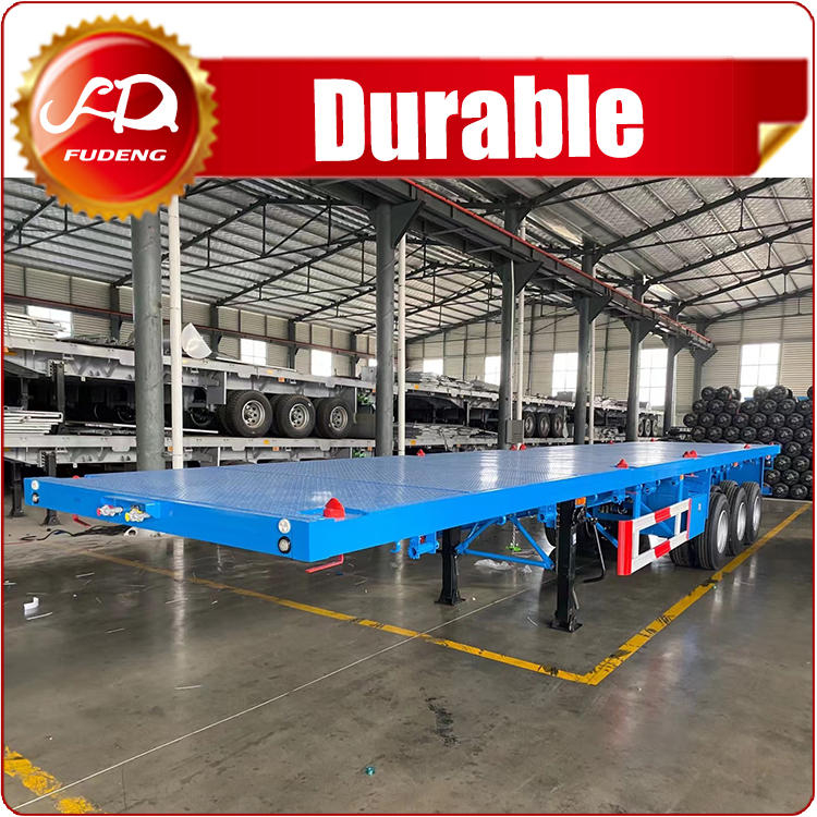 Shipping Container Cargo 40 Ft Flat Deck Trailer for Customer - Buy tri ...